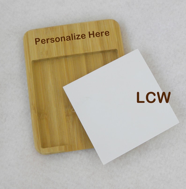 Bamboo Sticky Note Post It Note Holder Custom Personalized | Etsy