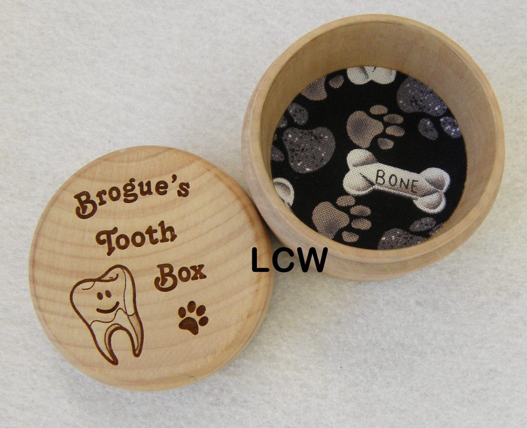 Personalized Dog Tooth Fairy Box: Natural Wood Keepsake - Etsy