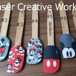 NEW Mickey and Minnie Mouse Spatulas 8 Different Spoon Choices Laser ...