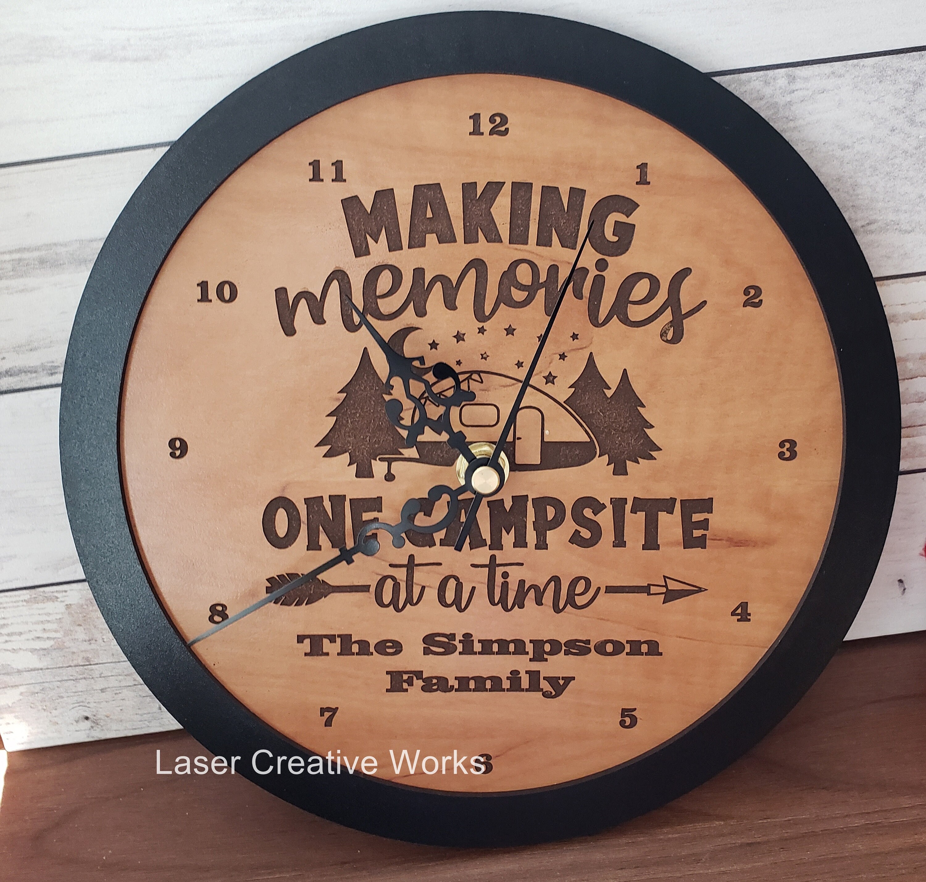 Camping Clock 8 DESIGN Choices 3 Clock Sizes Laser Engraved | Etsy
