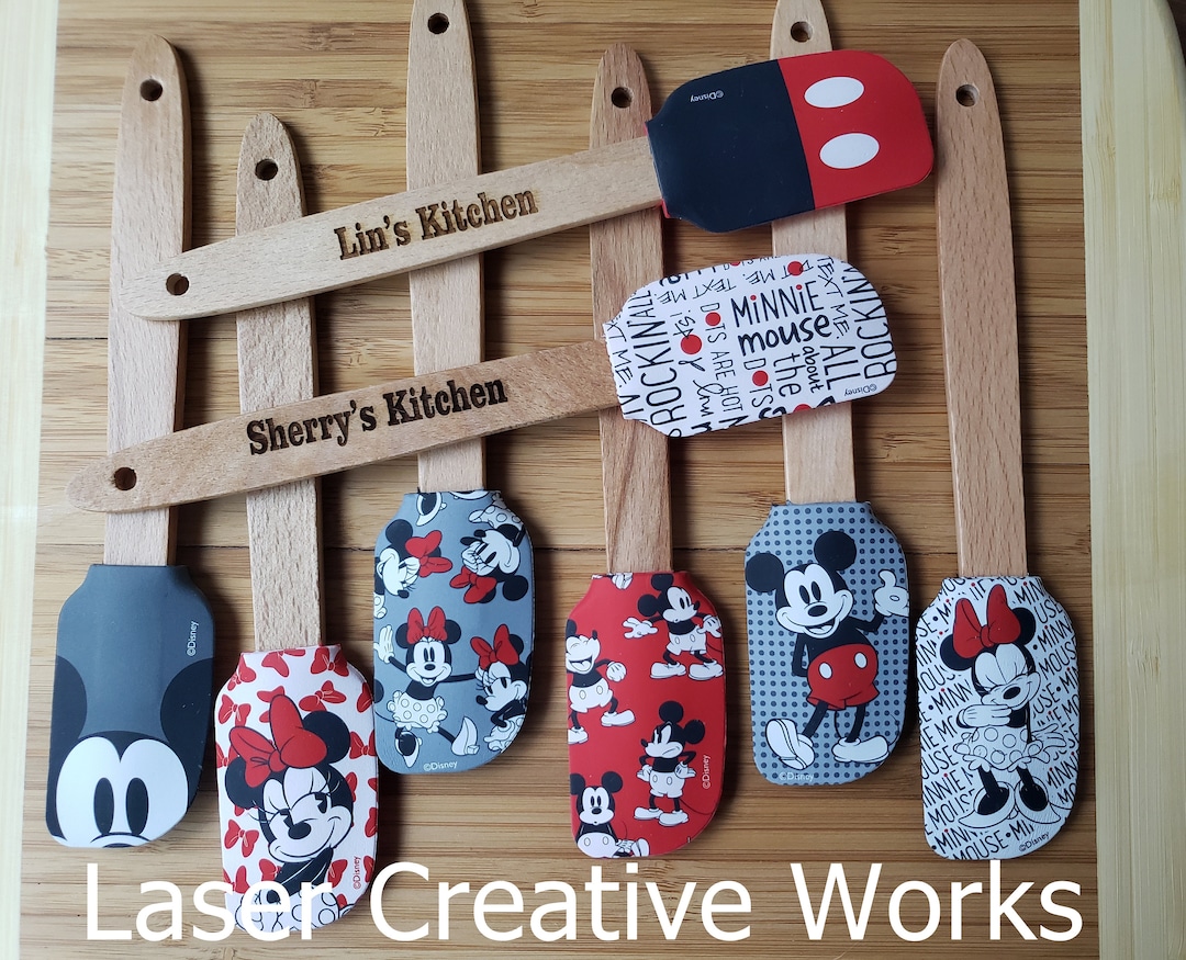 NEW Mickey and Minnie Mouse Spatulas 8 Different Spoon Choices Laser ...