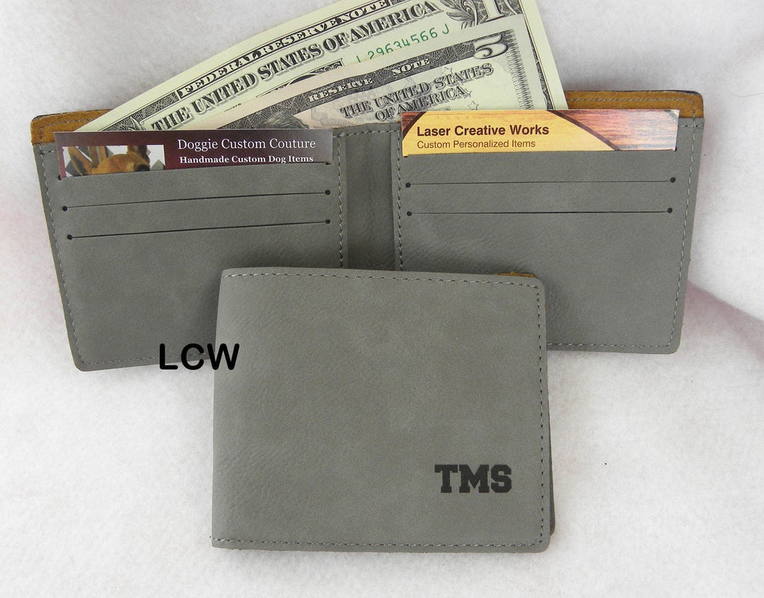 WALLET 7 Colors Gift Leatherette Personalized Business Money Credit ...