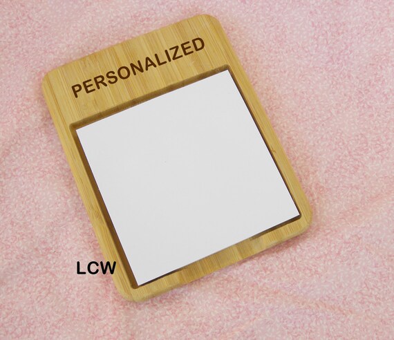 Bamboo Sticky Note Post It Note Holder Custom Personalized | Etsy