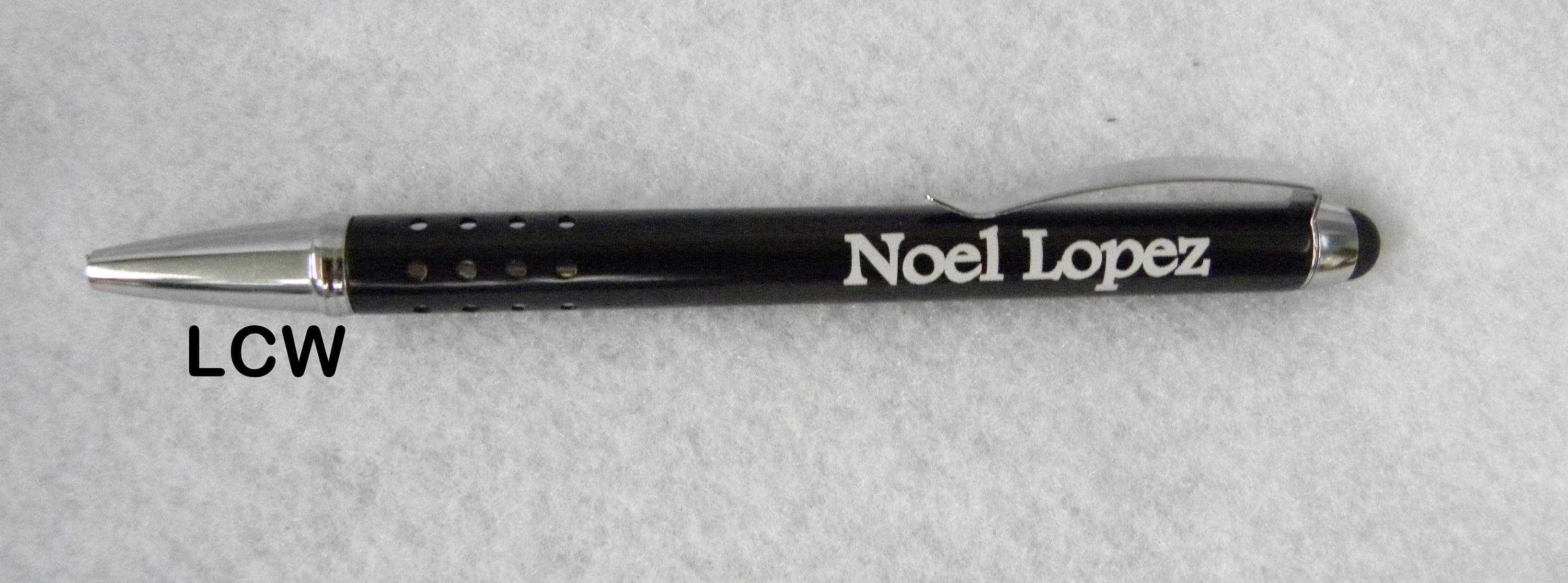 Custom Personalized Black Pen w rubber end top Laser Name on | Etsy