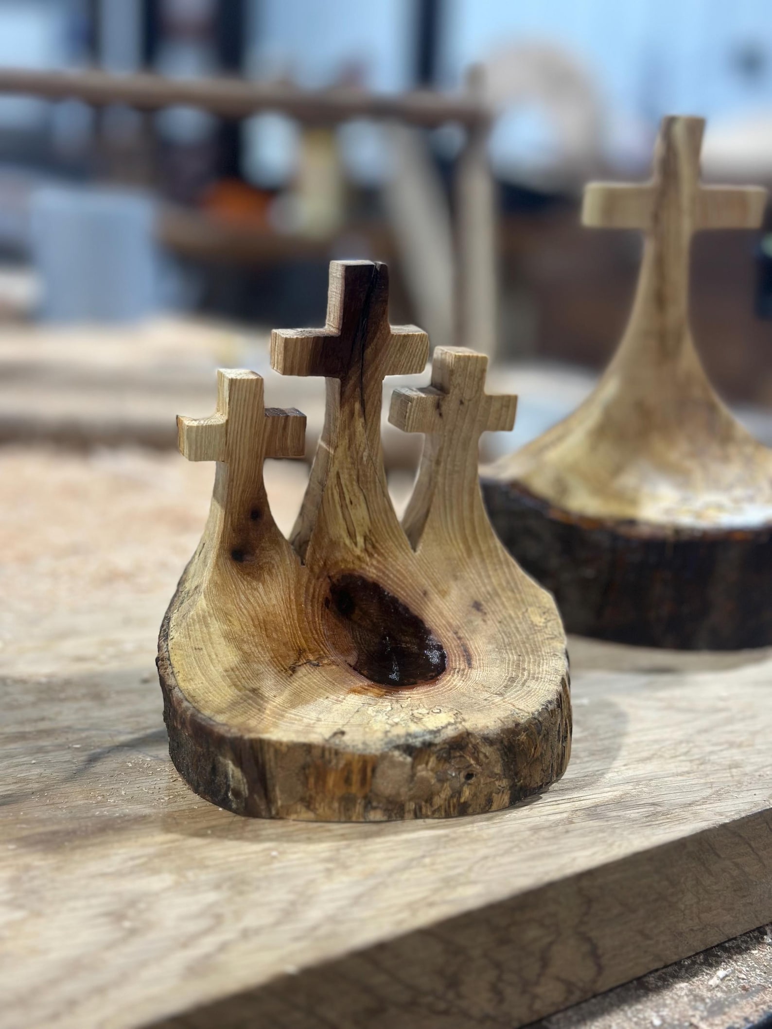 Handcrafted Wooden Log Calvary Crosses – Christian Decor – Faith Gift ...