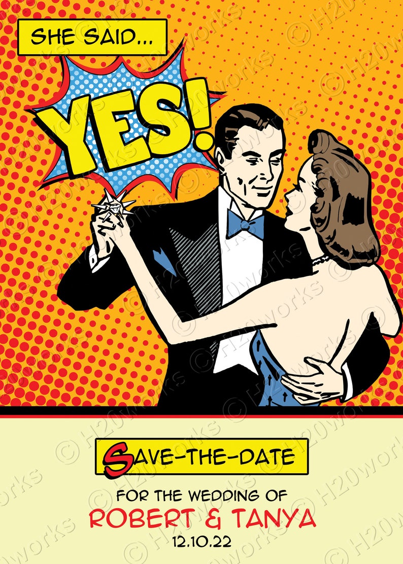 Comic Book Save the Date Comic Strip Geek Wedding - Etsy