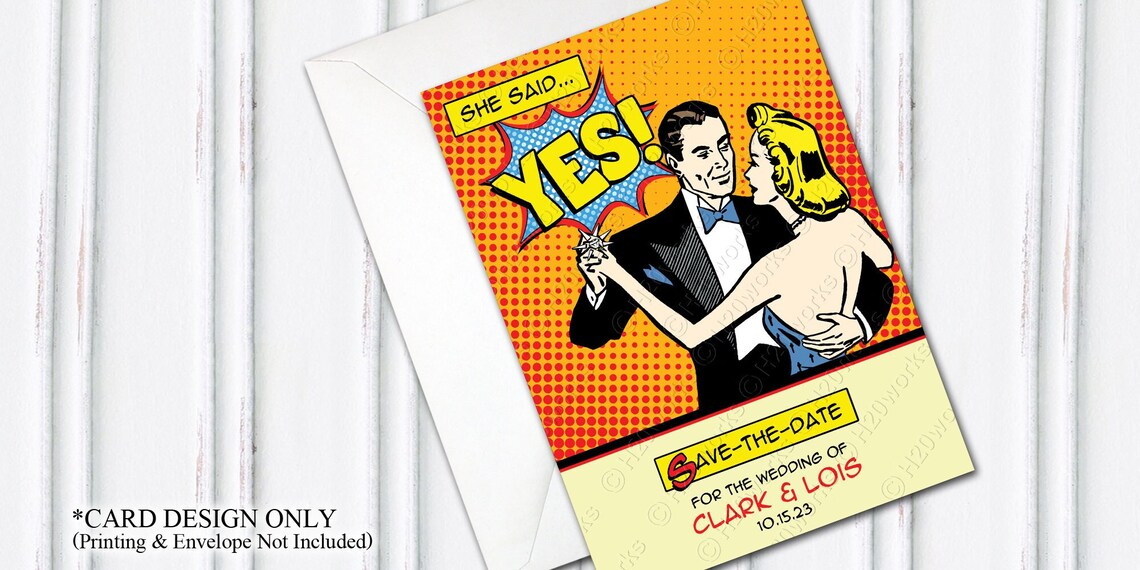 Comic Book Save the Date Comic Strip Geek Wedding - Etsy