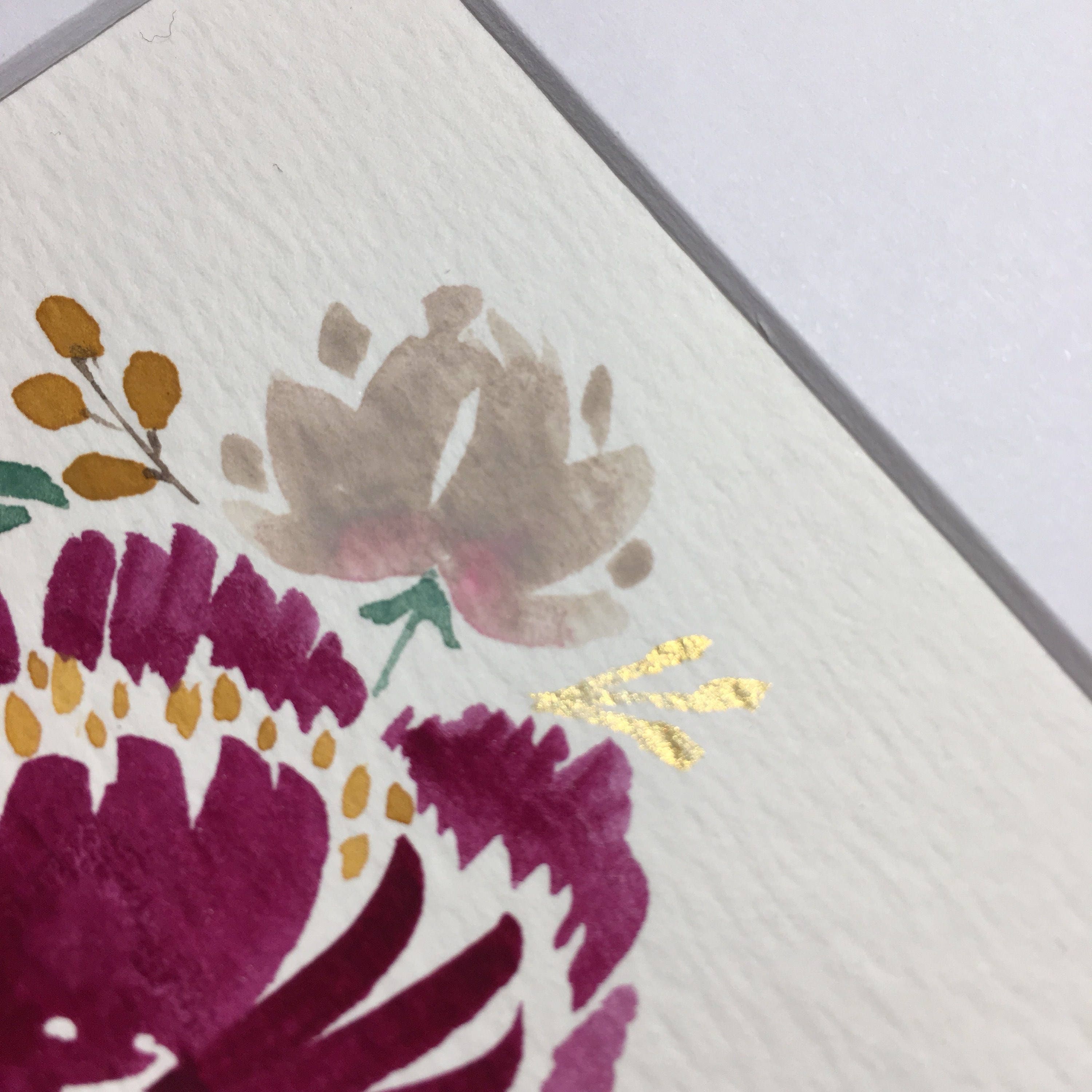 ORIGINAL Floral Watercolor Painting Matted Watercolor - Etsy