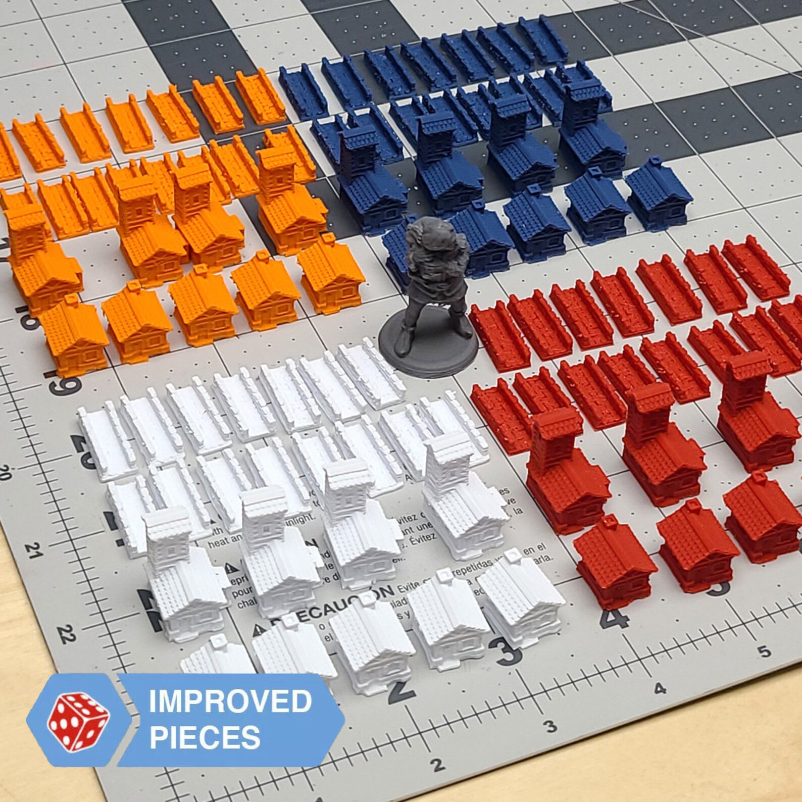 Catan Pieces 4 Players set and a robber | Etsy