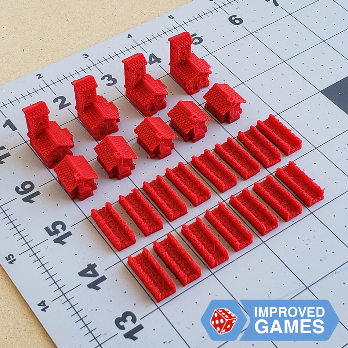 Settlers of Catan Pieces 4 PLAYER Set and a Robber replacement 3D Parts ...