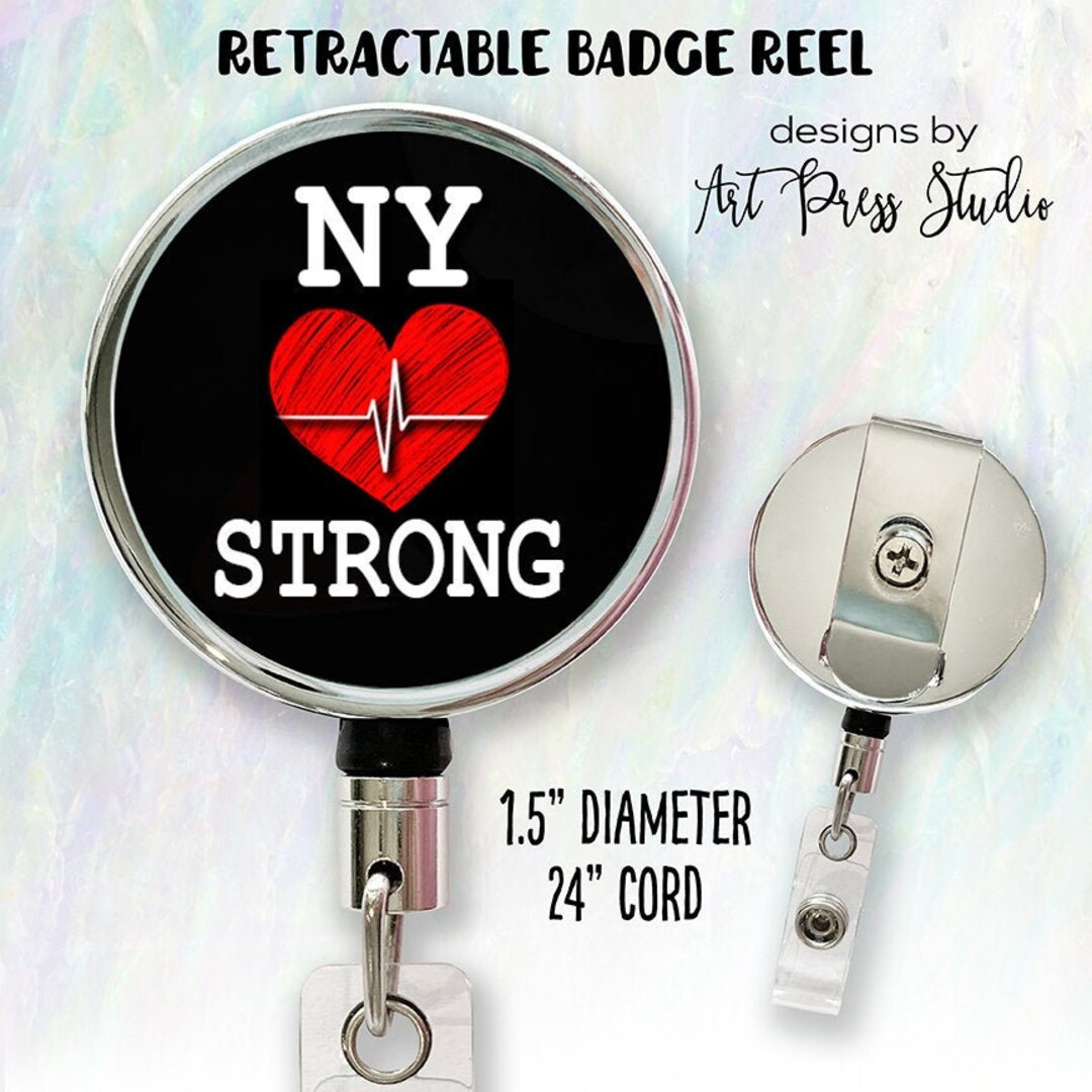 Retractable Badge ID Reel NY Strong Badge Id Reel RN Badge - Etsy