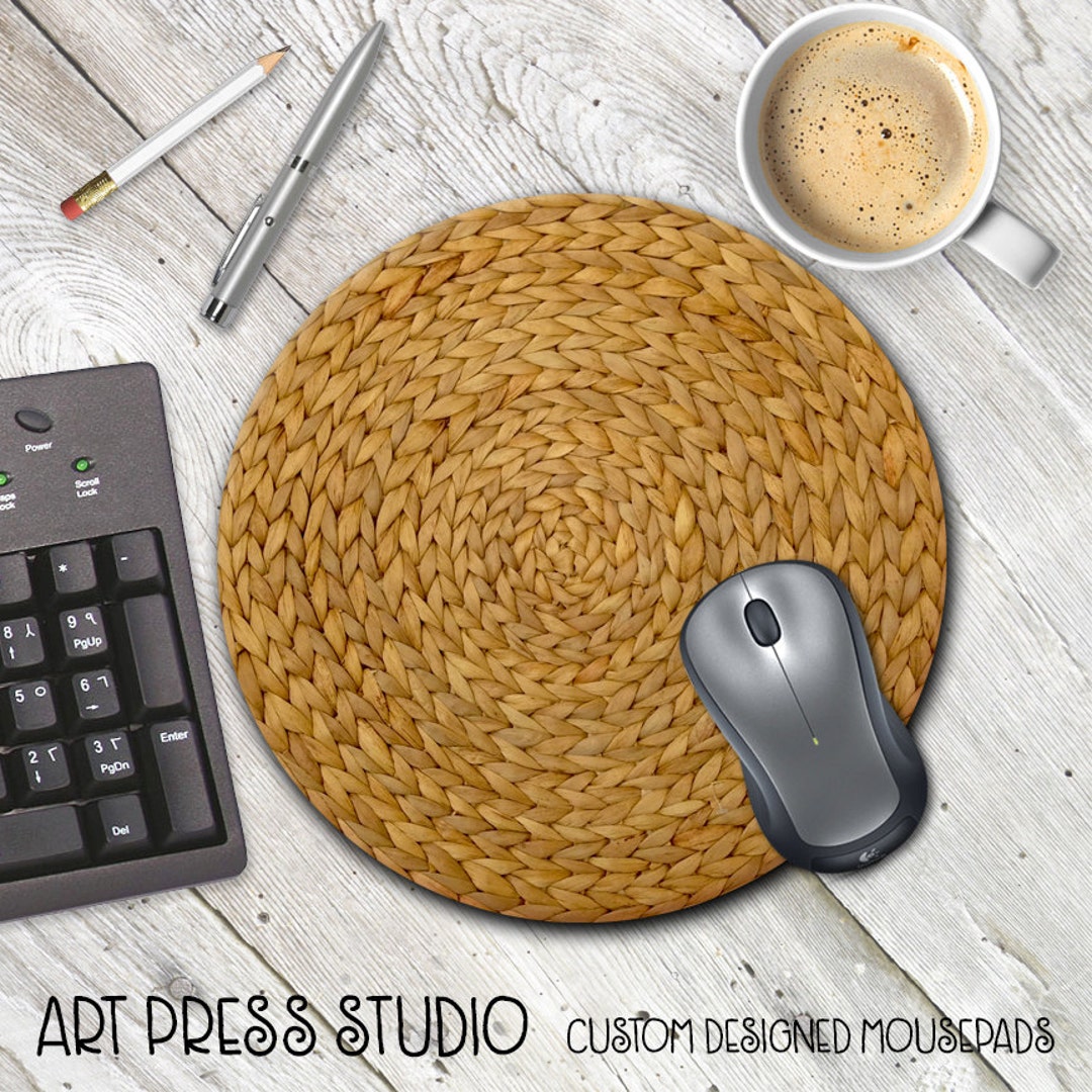 Wicker Mouse Pad Basketweave Mousepad Natural Texture - Etsy