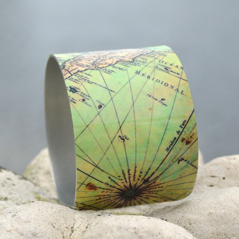 Vintage Map Cuff Old World Map Cuff Travel Cuff Vintage - Etsy