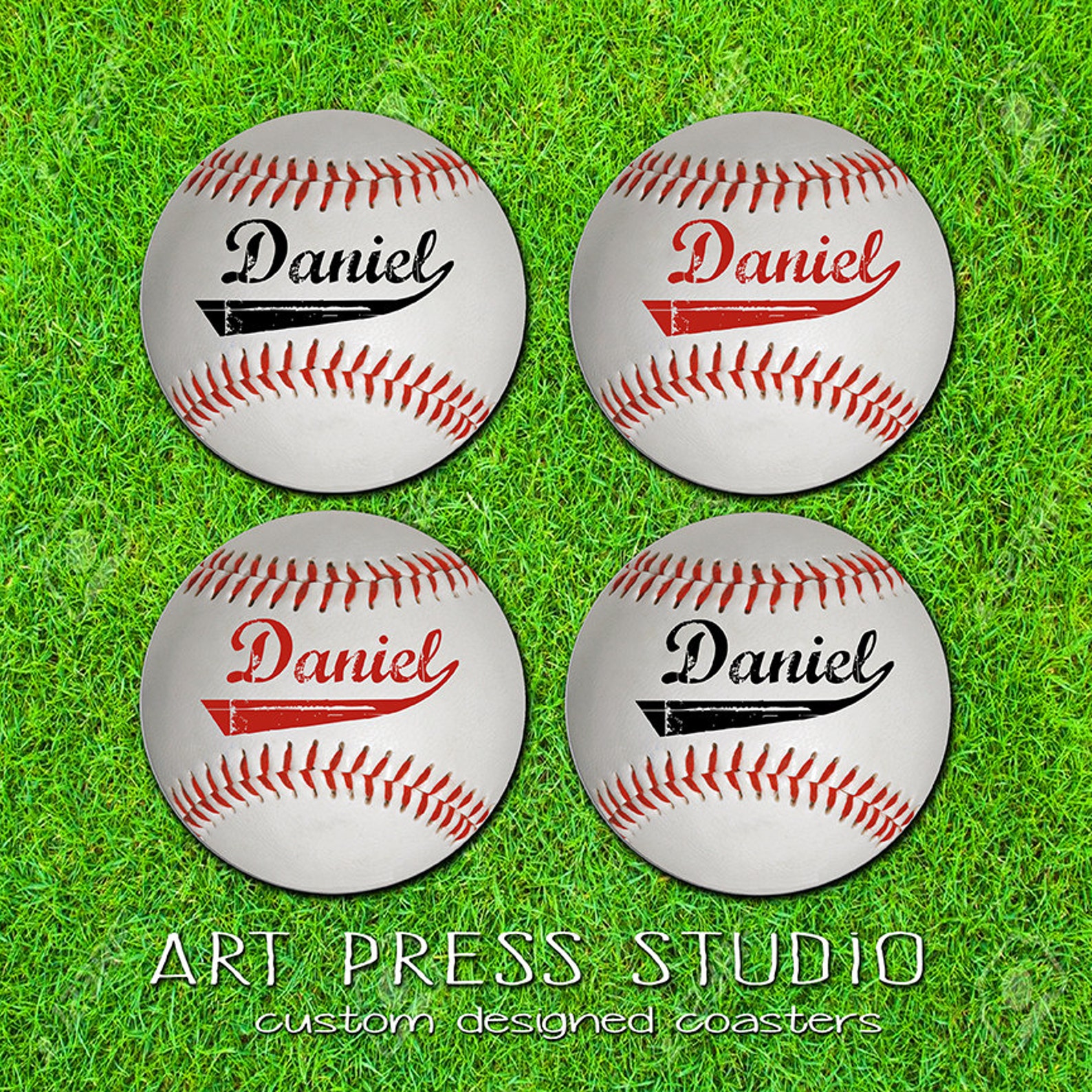 Baseball Coasters Personalized Sports Coasters Set of 4 - Etsy