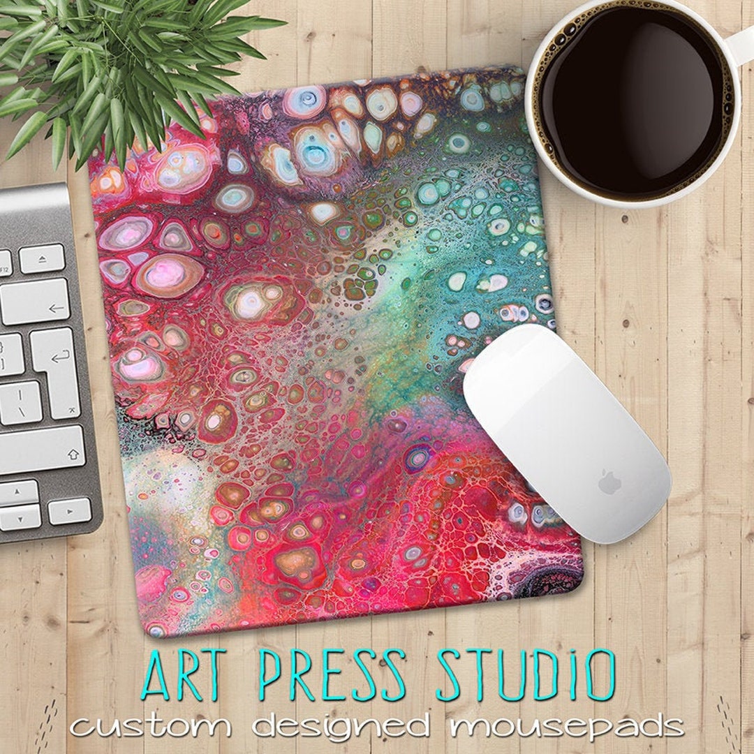 Galaxy Paint Pour Mouse Pad, Fluid Art Mouse Pad, Trendy Paint Pour Art ...