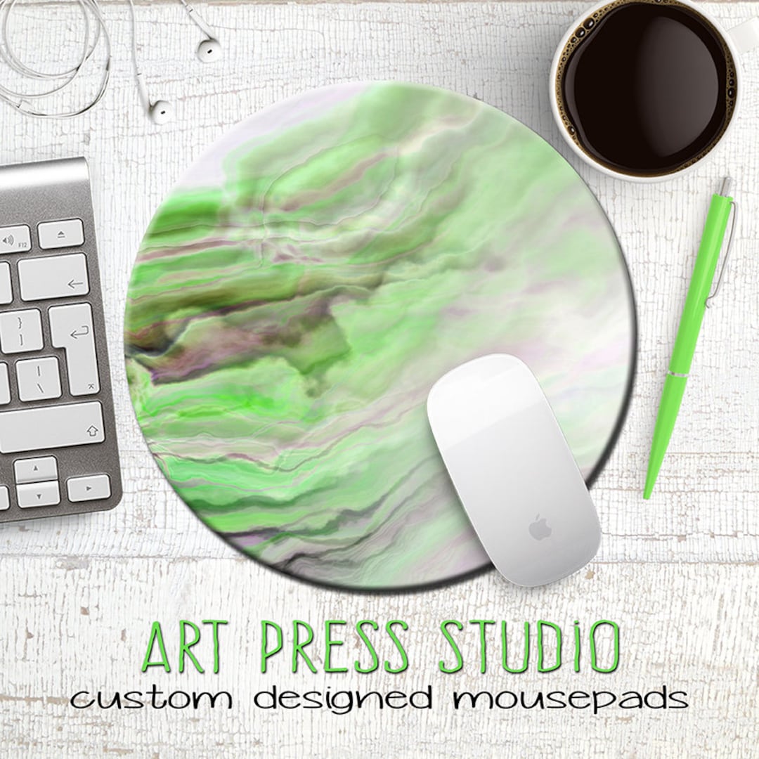Green Marble Mouse Pad, Green Stone Mousepad, Abstract Mouse Pad, Smoke ...