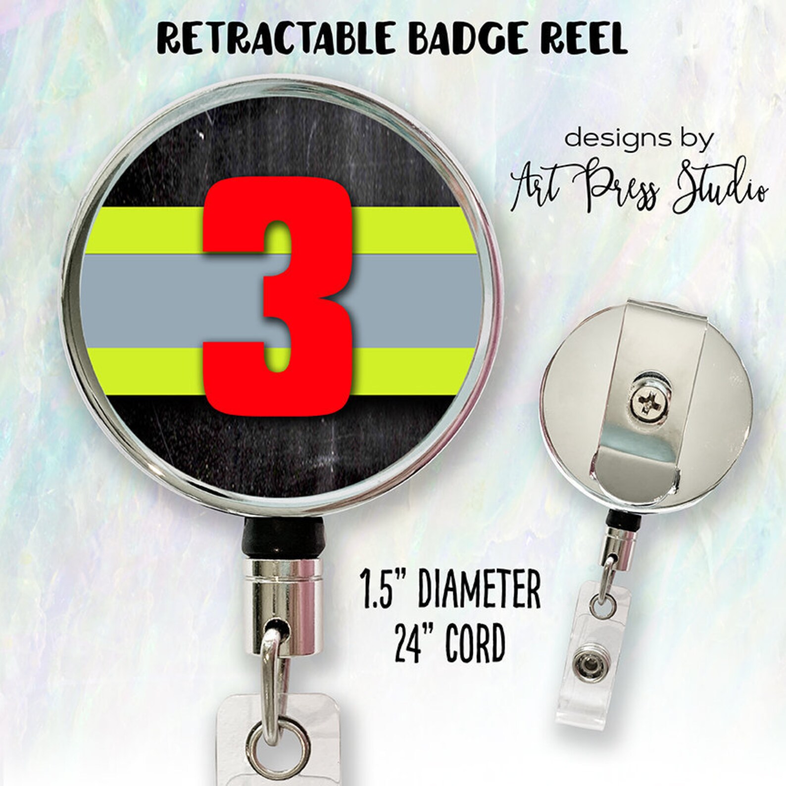 Retractable Badge ID Reel Personalized Badge Reel Bunker | Etsy