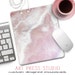 Pink Marble Mouse Pad Pink Marbled Stone Mousepad Marble - Etsy
