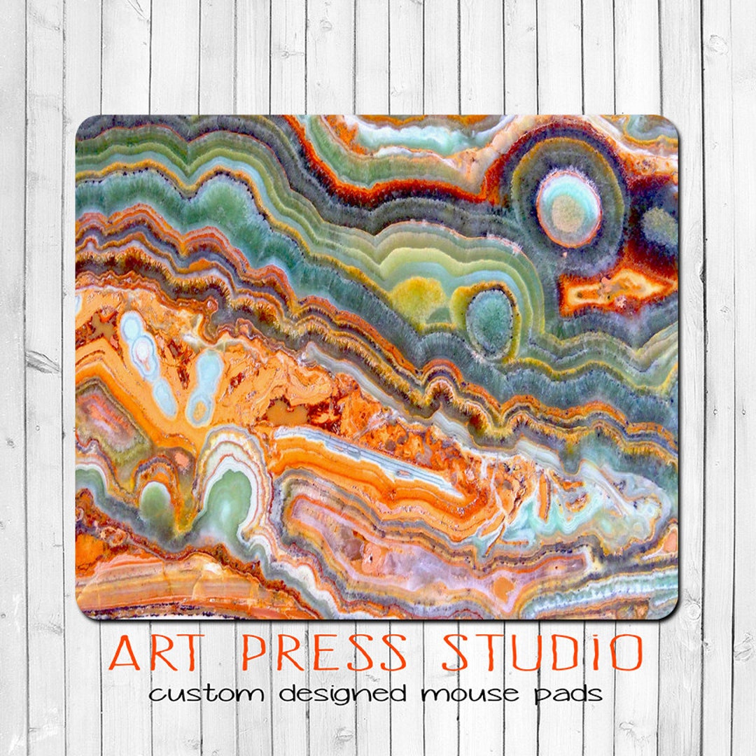 Turquoise Marble Mouse Pad, Marbled Stone Mouse Pad, Boho Chic Mouse ...