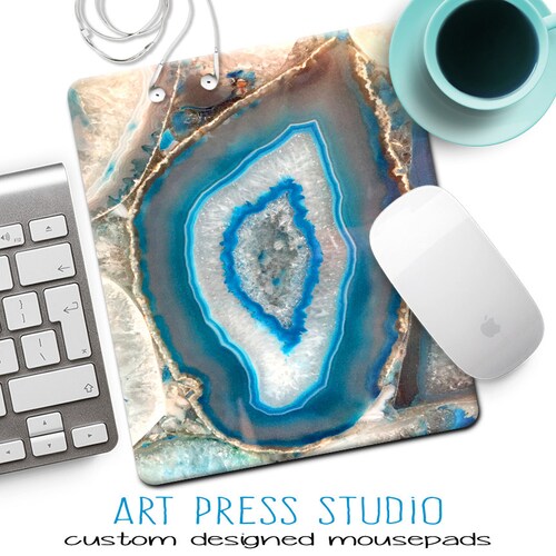 Turquoise Marble Mouse Pad Blue Stone Stone Mousepad Marble | Etsy