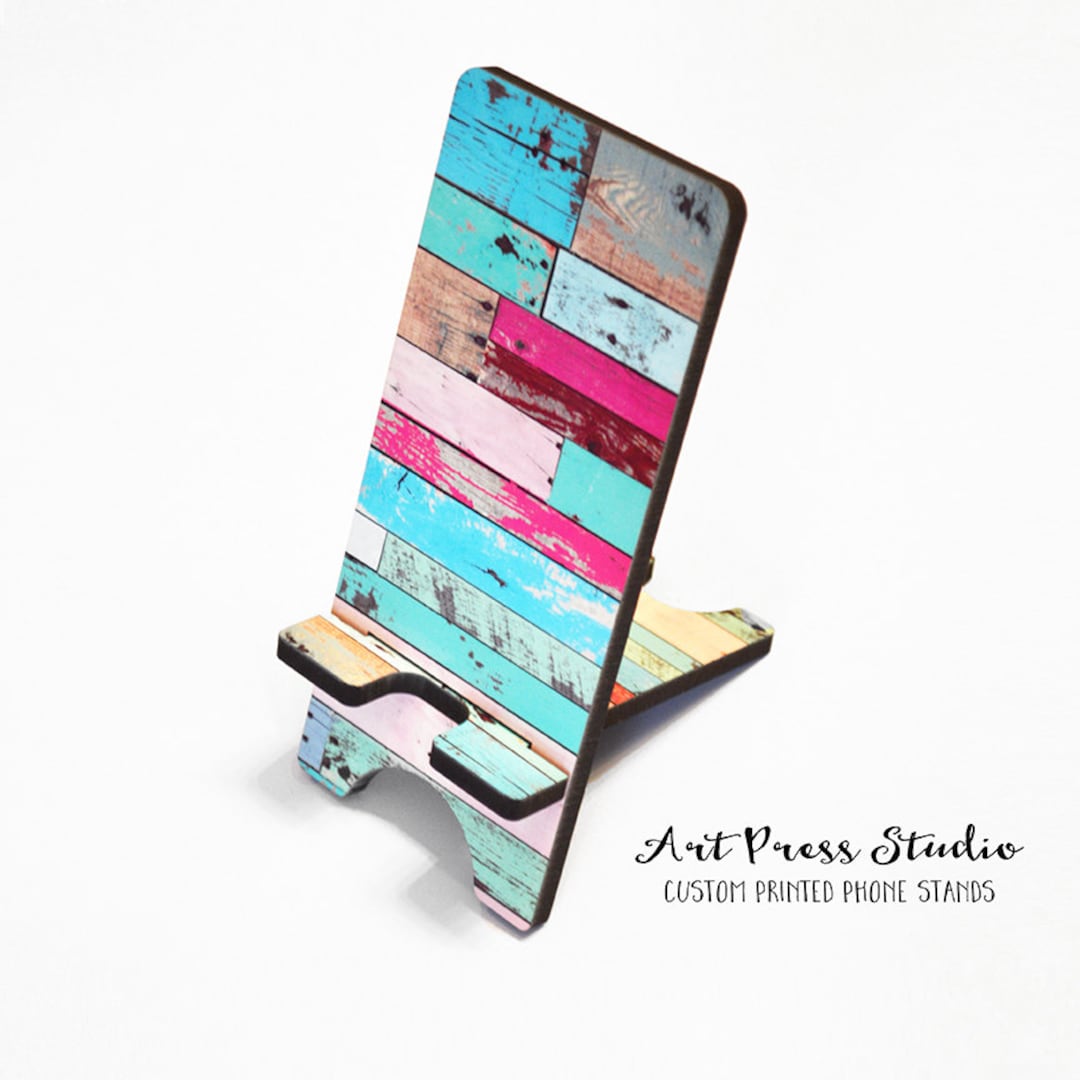 Cell Phone Charger Stand Turquoise and Mint Wood Smart Phone - Etsy