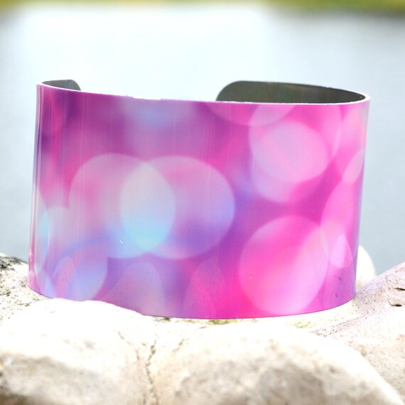 Pink Bokeh Cuff Bokeh Lights Cuff Adjustable Metal Cuff | Etsy