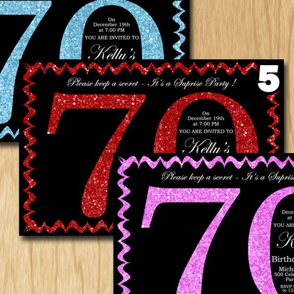 Purple 70th Birthday Party Invitation - Etsy