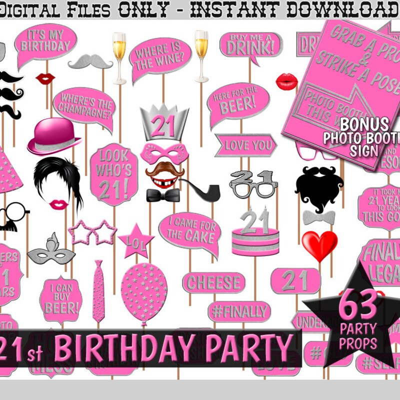 21st Birthday Props - Etsy