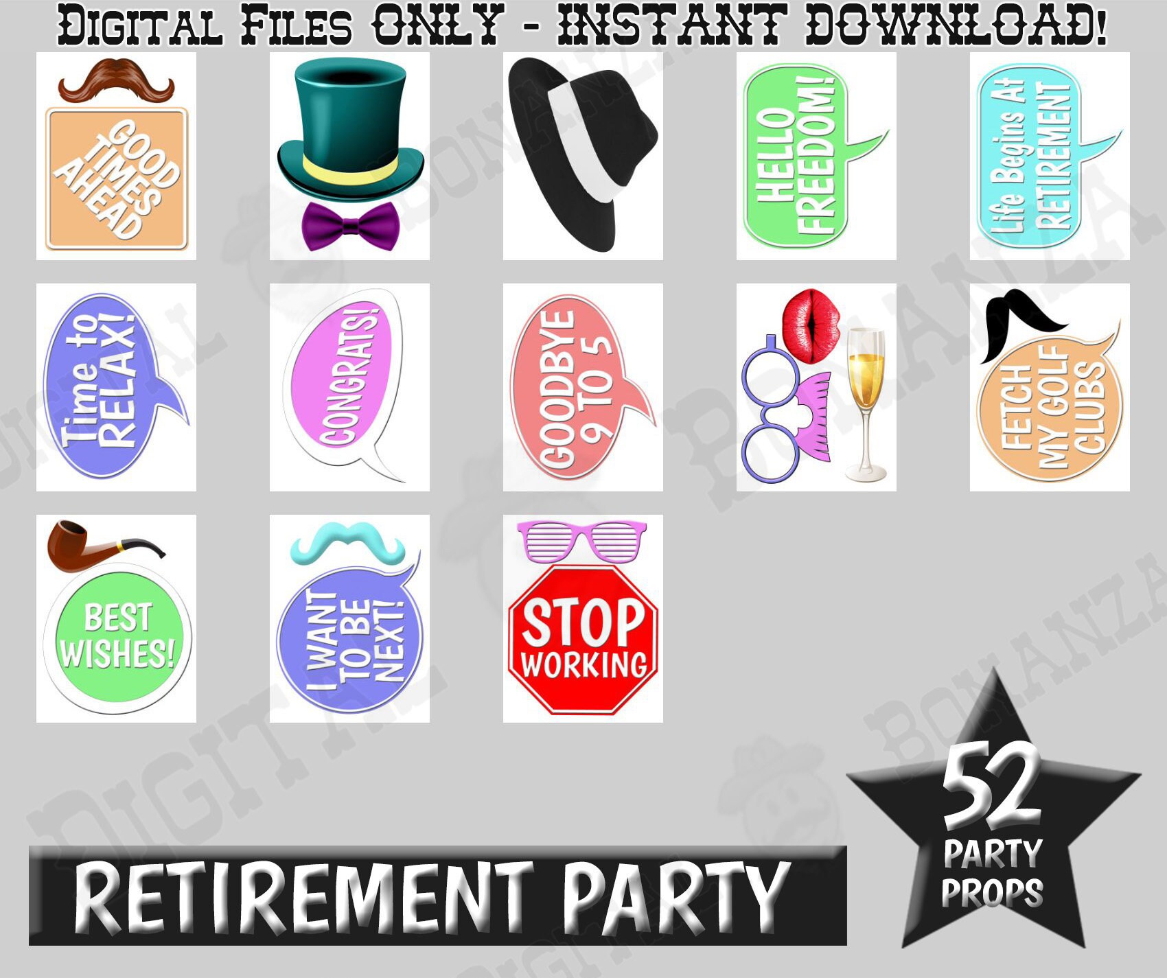 Retirement Party Props Pastel and White Retirement Photo - Etsy