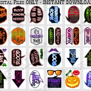 Halloween Photo Booth Props, Halloween Party Printable, Halloween Home ...