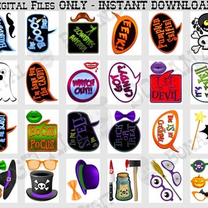 Halloween Photo Booth Props, Halloween Party Printable, Halloween Home ...