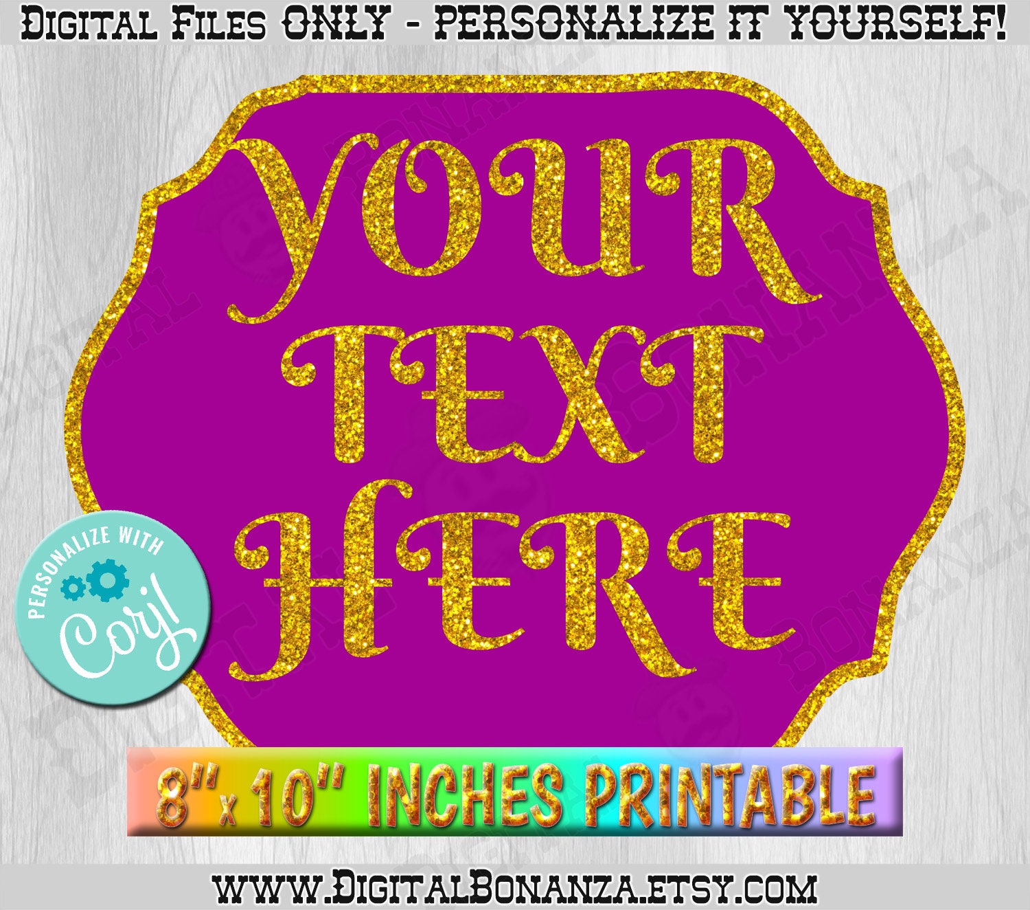 Editable Photo Booth Props Add Your Text. Gold Glitter and Any - Etsy