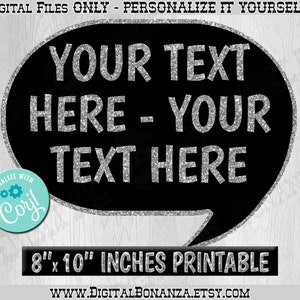 Editable Photo Booth Props Add Your Text. Custom Speech Bubble Props ...