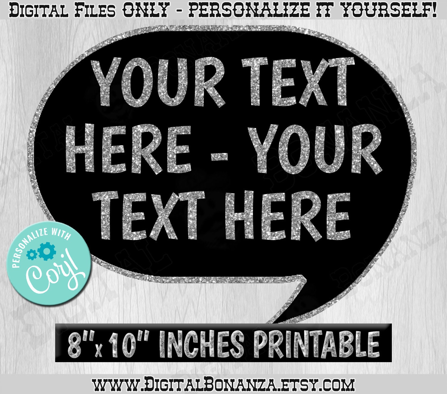 Editable Photo Booth Props Add Your Text. Custom Speech Bubble | Etsy ...