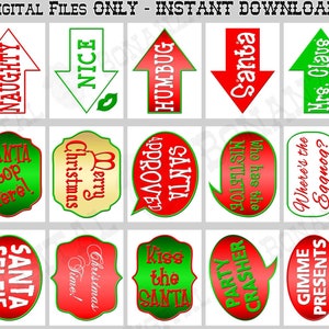 Christmas Party Printable Photo Booth Props and Christmas Decoration ...