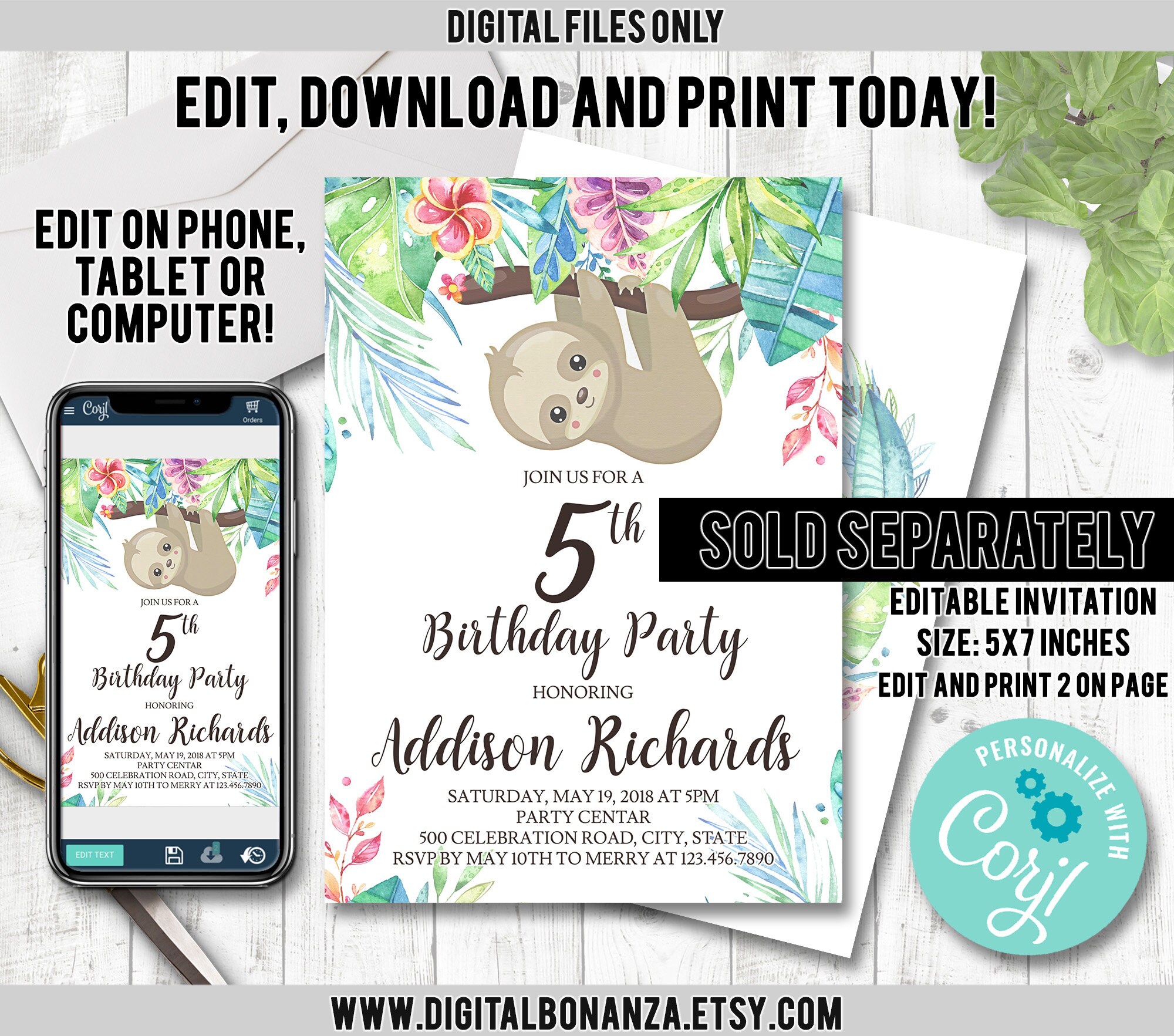 EDITABLE Sloth Birthday Favor Tag Sloth Favor Label Thank - Etsy EDITABLE Sloth Birthday Favor Tag Sloth Favor Label Thank - Etsy
