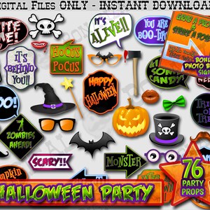 Halloween Photo Booth Props, Halloween Party Printable, Halloween Home ...