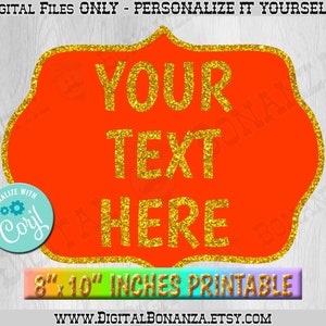 Editable Photo Booth Props Add Your Text. Gold Glitter and Any Color ...