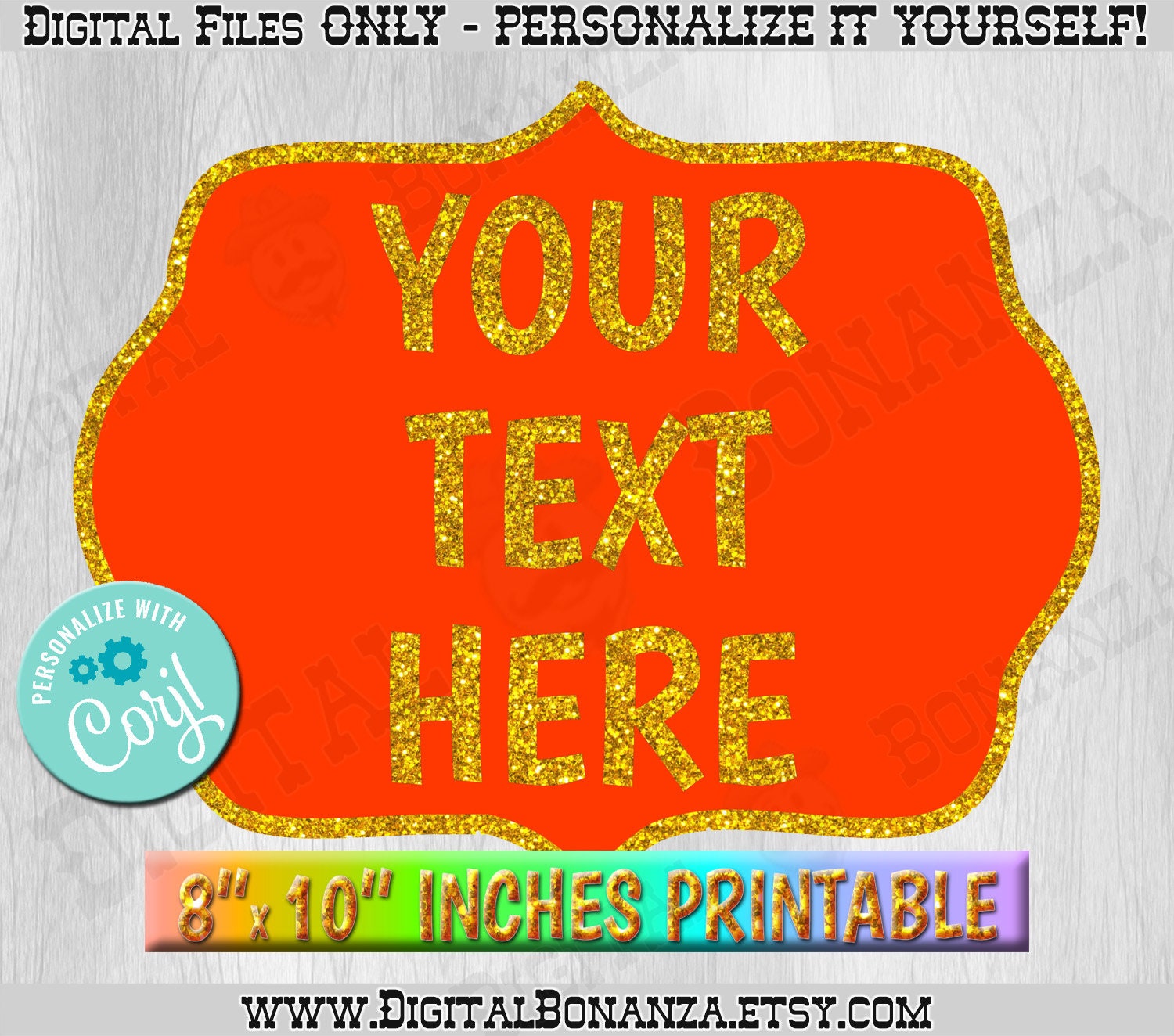 Editable Photo Booth Props Add Your Text. Gold Glitter and Any - Etsy