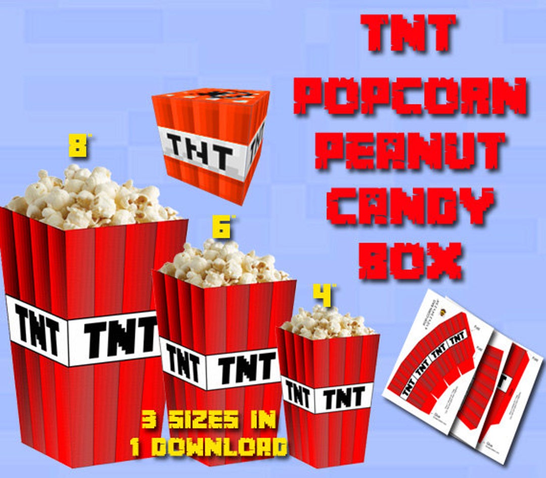 TNT Popcorn Box TNT Digital File, TNT Favor Box, Labels, Instant ...