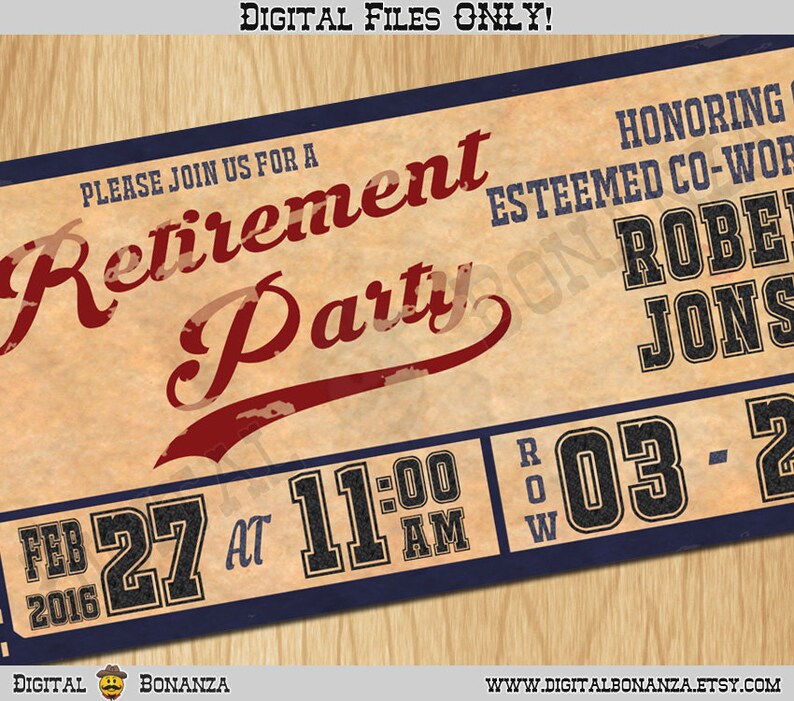 Vintage Baseball Retirement Party Invitations Personalized / - Etsy