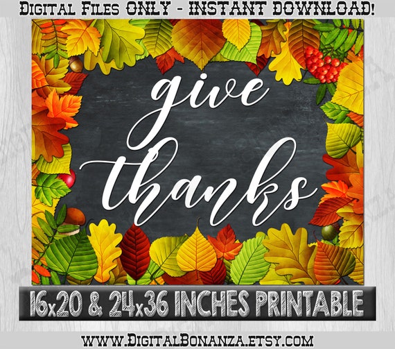 Rustic Thanksgiving Printable Fall Printable Autumn Thanksgiving Sign ...