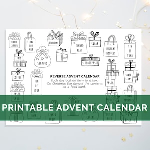Digital Download Printable Reverse Advent Charity Giving Calendar - Etsy