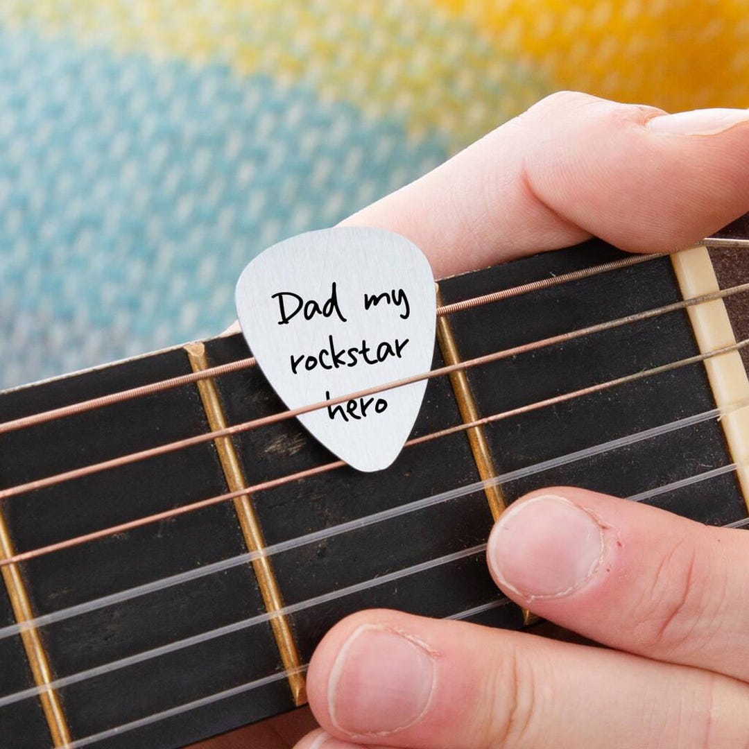 Personalised 'my Rockstar Hero' Guitar Plectrum - Etsy
