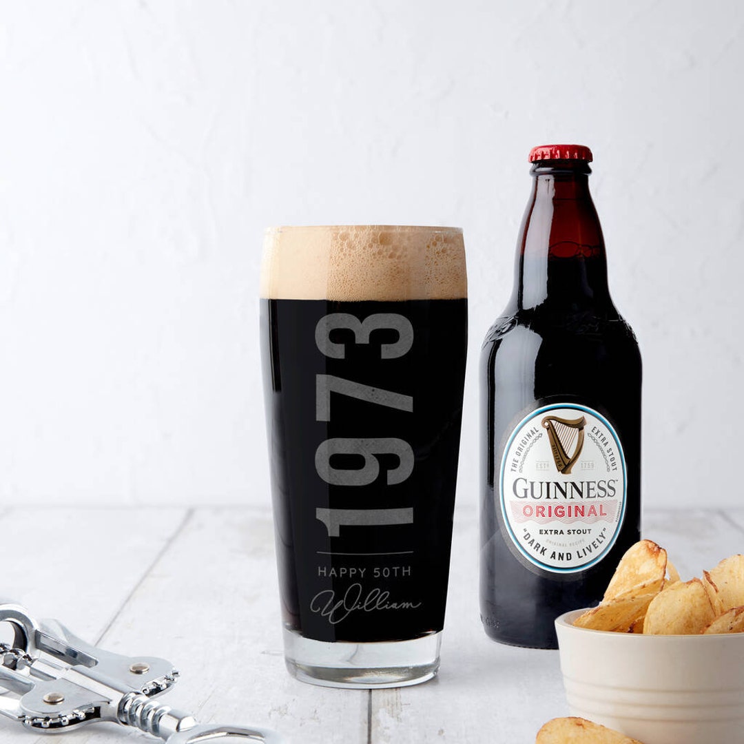 Personalised Birth Year and Name Beer Glass - Etsy