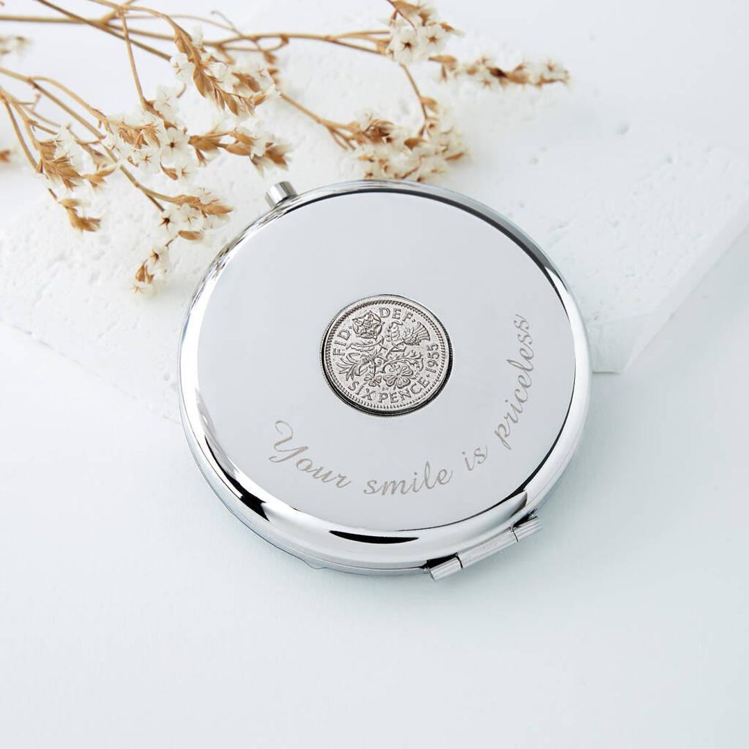 70th Birthday 1955 Sixpence Coin Compact Mirror - Etsy