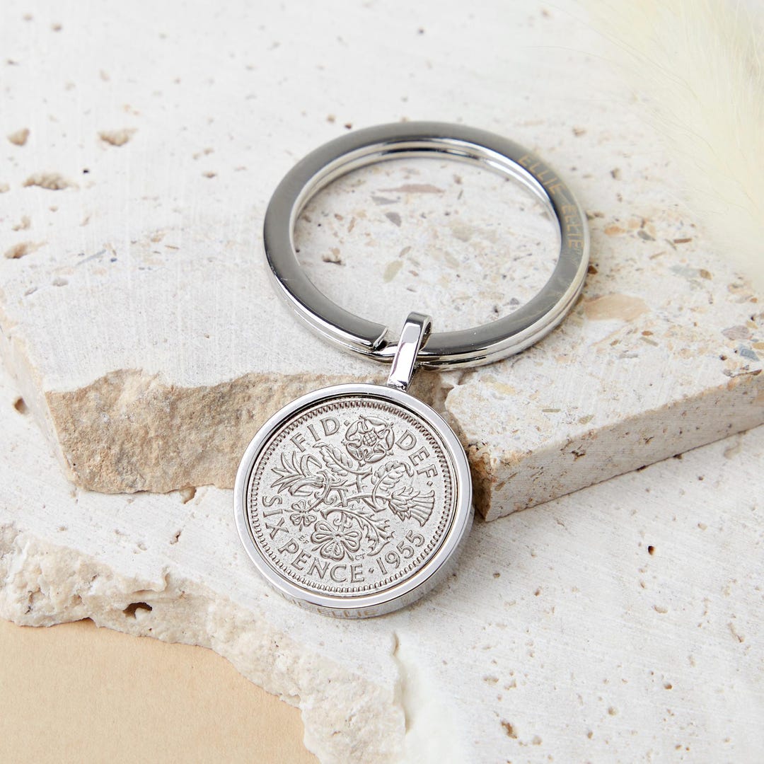 Sixpence 1955 70th Birthday Coin Keyring - Etsy
