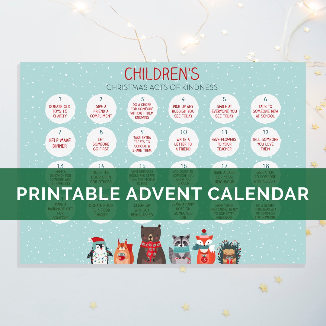 Digital Download "children's Christmas Acts of Kindness" Printable ...
