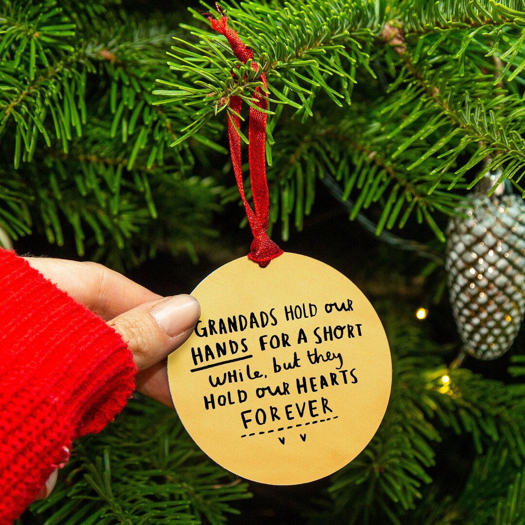 Grandad / Grandpa Remembrance Christmas Tree Decoration 'grandad's Hold ...