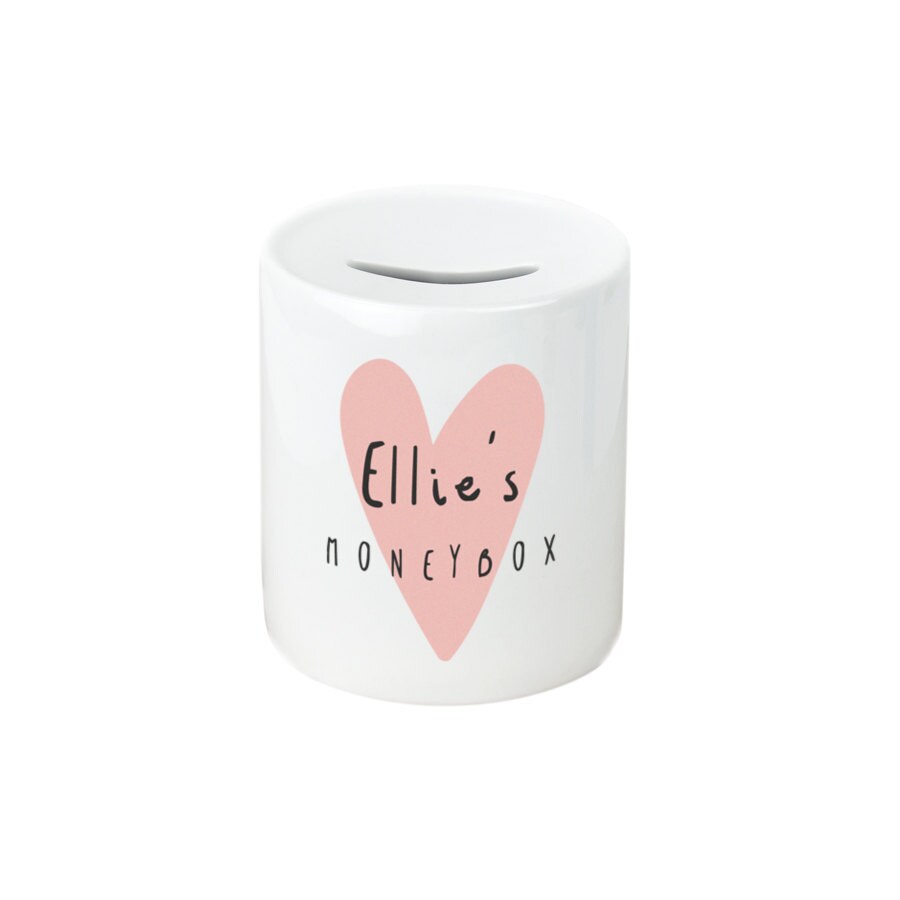 Children's Kid's Heart Personalised Money Box - Etsy